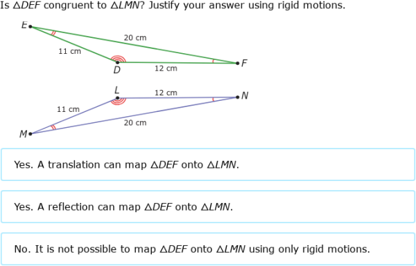 IXL - Prove triangles are congruent using rigid motions (Geometry practice)