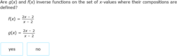 IXL - Check whether two rational functions are inverses (Precalculus ...