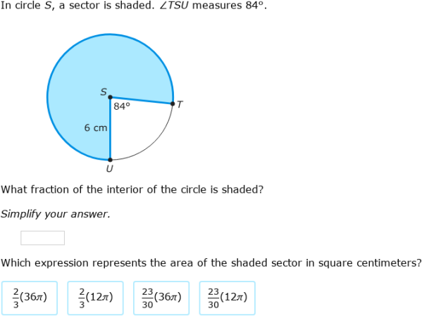 IXL - Understand arc length and sector area of a circle (Geometry practice)